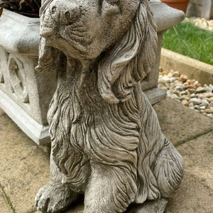 Spaniel Stone Statue | Animal Puppy Dog Outdoor Garden Sculpture Figure ...