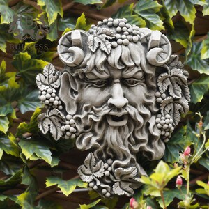Bacchus Greenman Stone Plaque | Garden Outdoor Home Statue Decoration ...