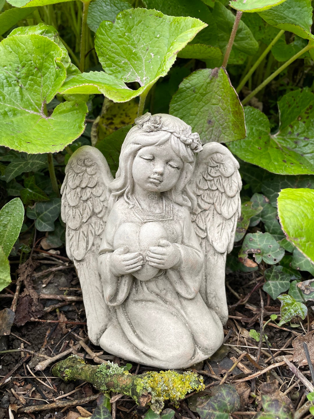 Divine Angel Stone Garden Statue | Reconstituted Outdoor Sculpture ...