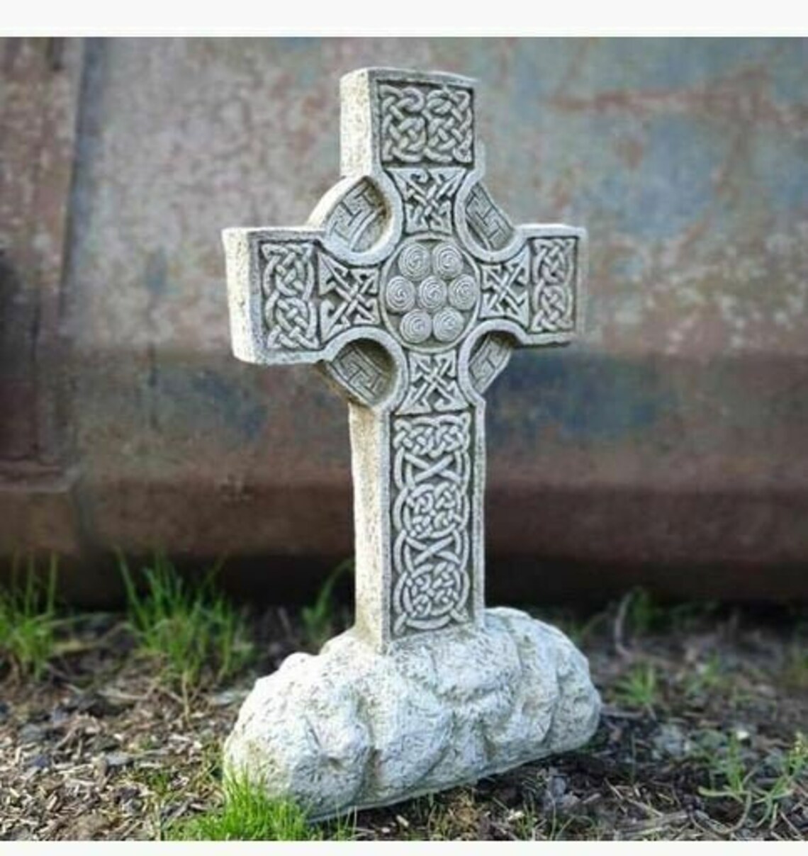 Celtic cross statue reconstituted stone british concrete | Etsy