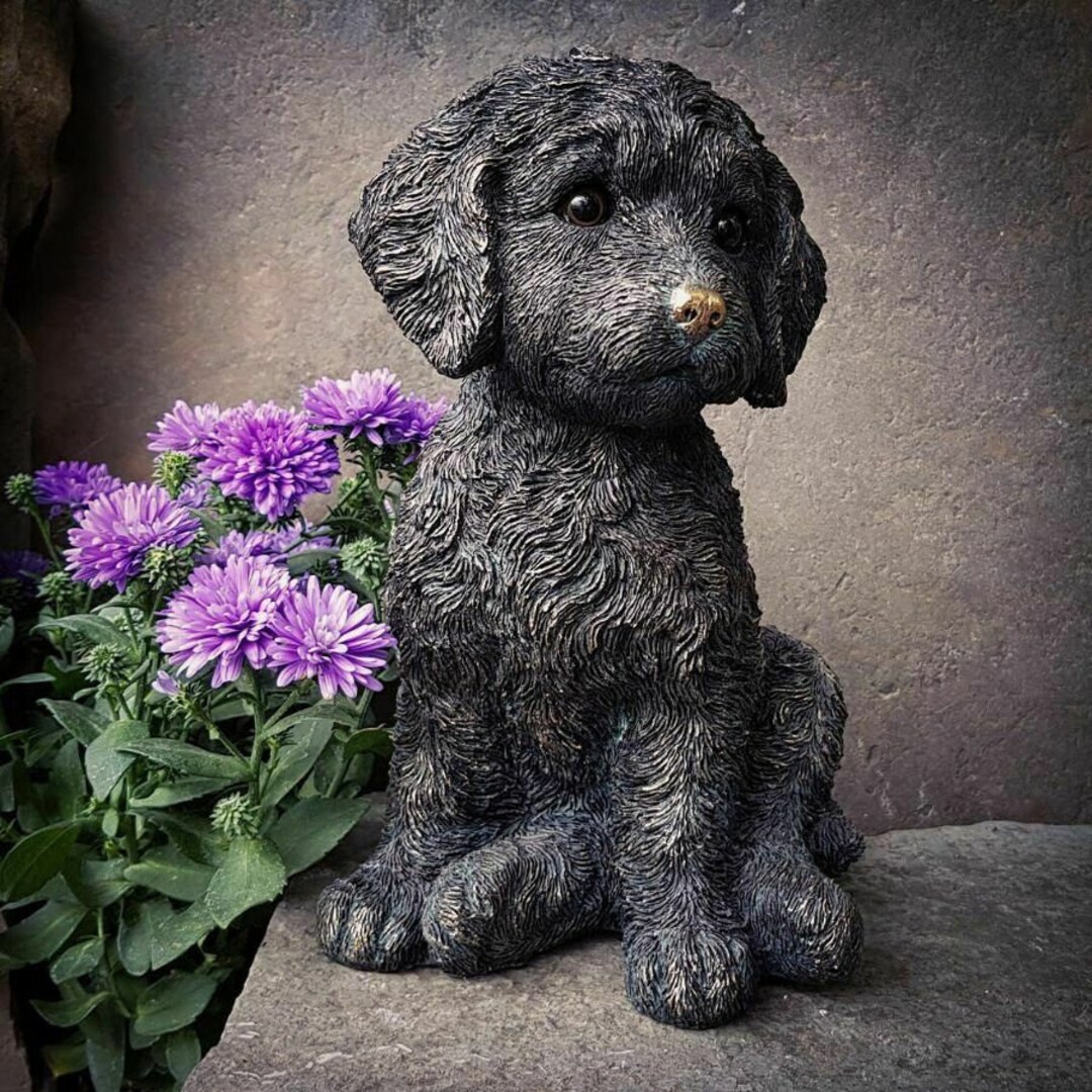 Cockapoo Welpe Hund Statue in Bronze Finish Innen Garten - Etsy.de