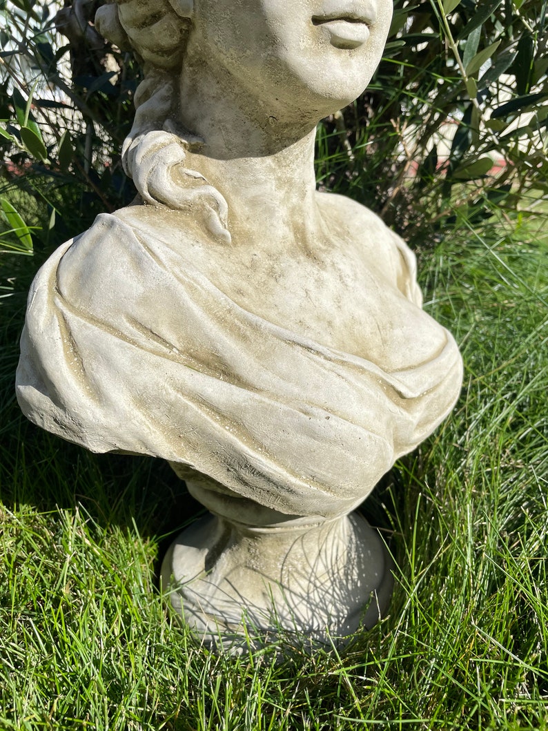 French Maid Bust Statue Reconstituted Stone Classic Outdoor - Etsy