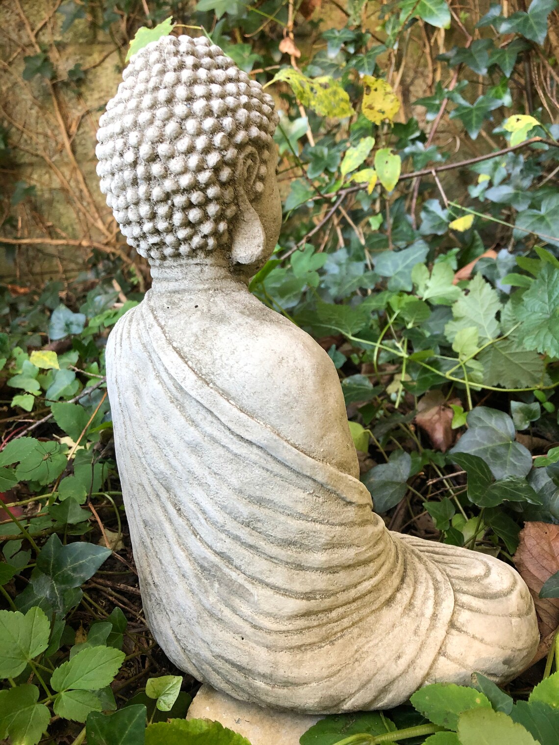 Reconstituted Stone Robed Buddha Statue Vintage Finish - Etsy