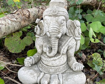 Oriental Ganesh Stone Garden Statue Reconstituted Outdoor | Etsy