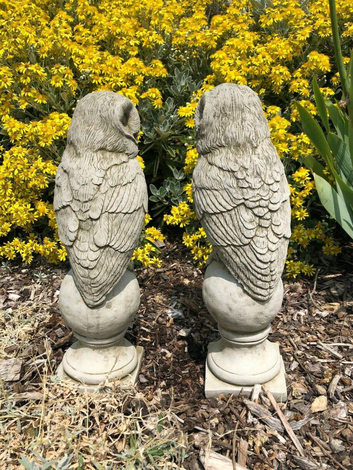 Pair of Barn Owl Finials Statues Reconstituted Stone - Etsy