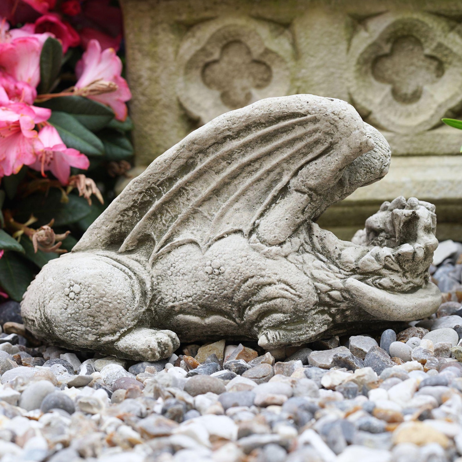 Winged Dragon Statue | Stone Mythical Animal Concrete Garden Outdoor ...