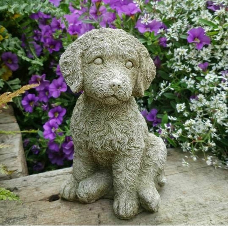 Cockapoo Puppy Dog Stone Statue Animal Garden Outdoor - Etsy