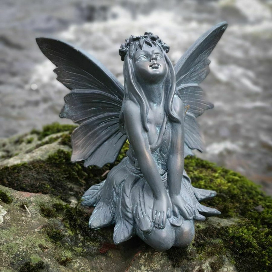Flower Fairy C Statue Bronze Finish Nymph Indoor Garden Decoration ...