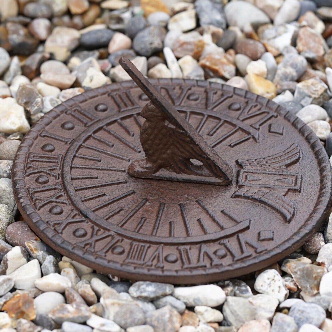 Cast Iron Sun Dial B | Antique Style Metal Home Garden Ornament ...