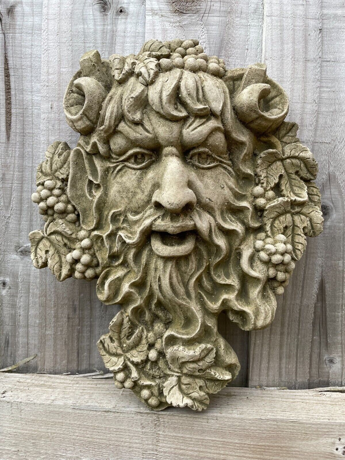 Bacchus Greenman Stone Plaque Garden Outdoor Home Statue - Etsy
