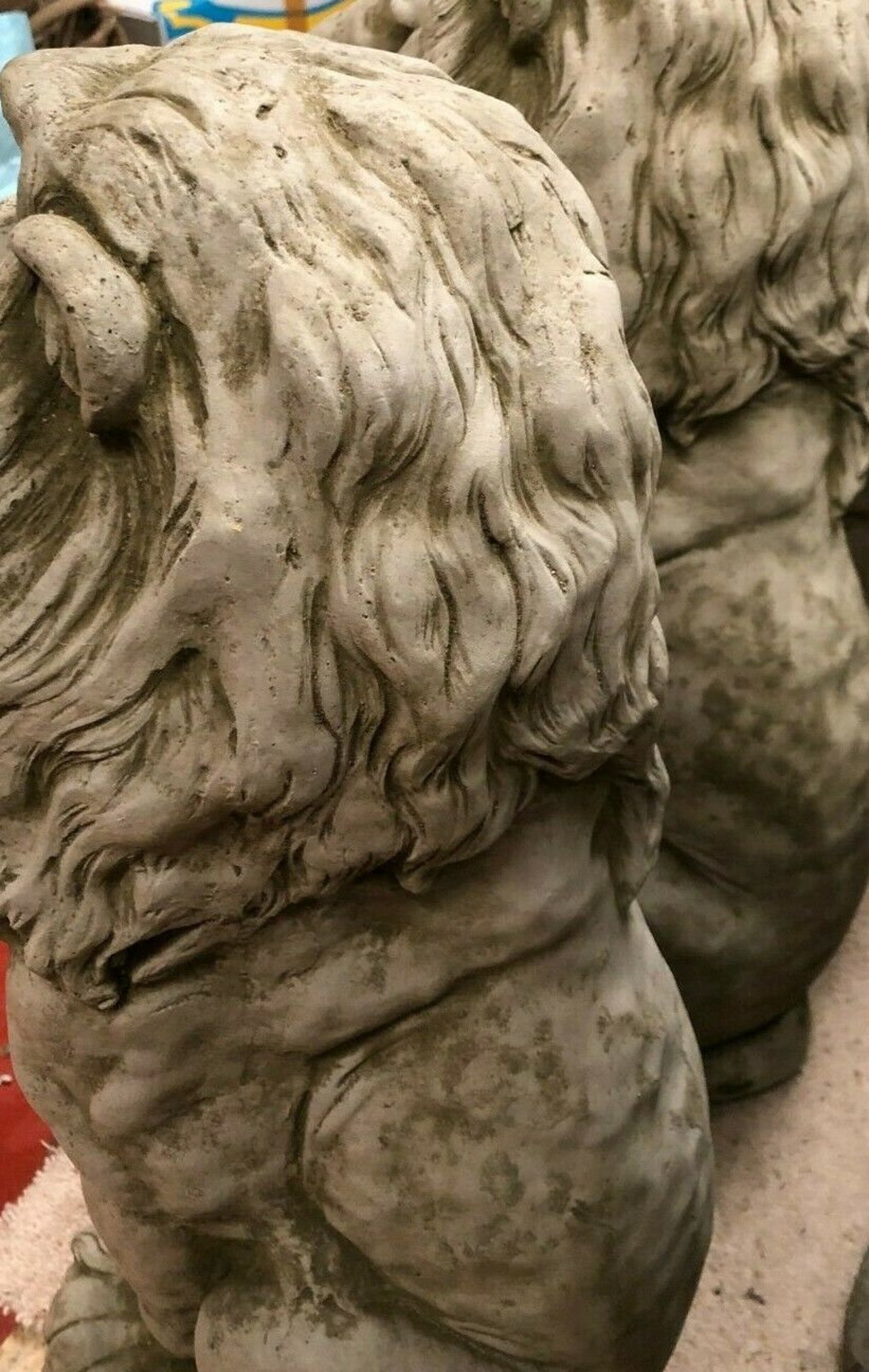 Pair Regal Lion Statues Reconstituted Stone Animal Concrete - Etsy