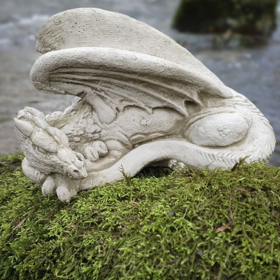 Winged Dragon Statue Stone Mythical Animal Concrete Garden - Etsy