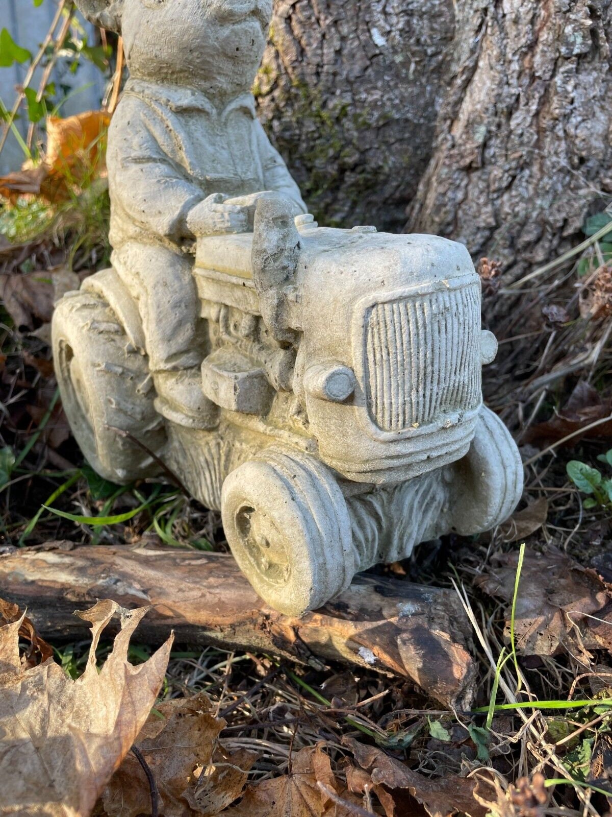 Rabbit on Tractor Stone Statue Bunny Farm Wind Willows - Etsy