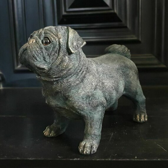 Standing Pug Puppy Dog Statue Bronze Finish indoor Garden - Etsy