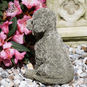Cockapoo Puppy Dog Stone Statue | Animal Garden Outdoor Ornament ...
