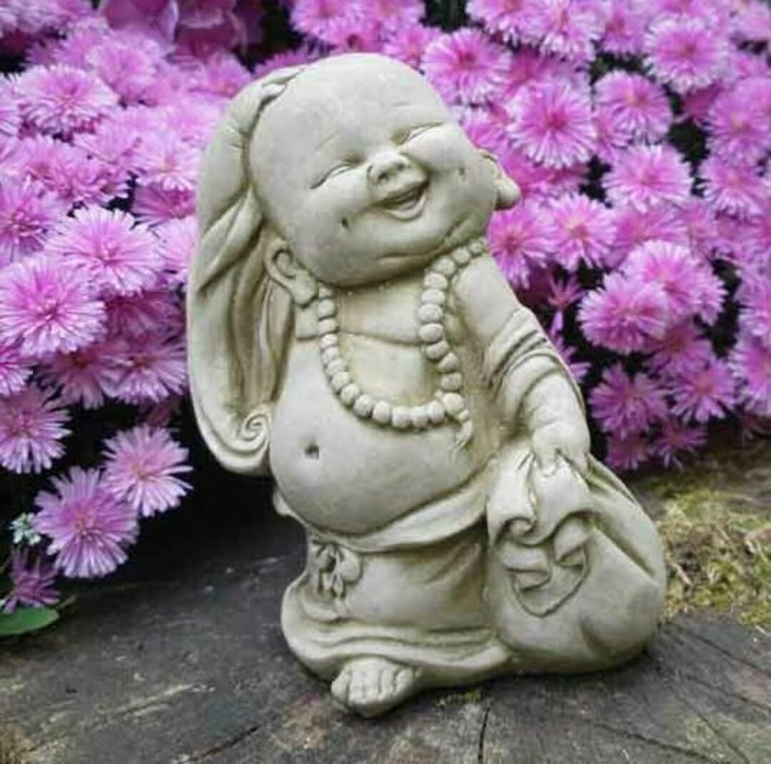 Wandering Monk Stone Statue Buddha Oriental Garden Outdoor - Etsy