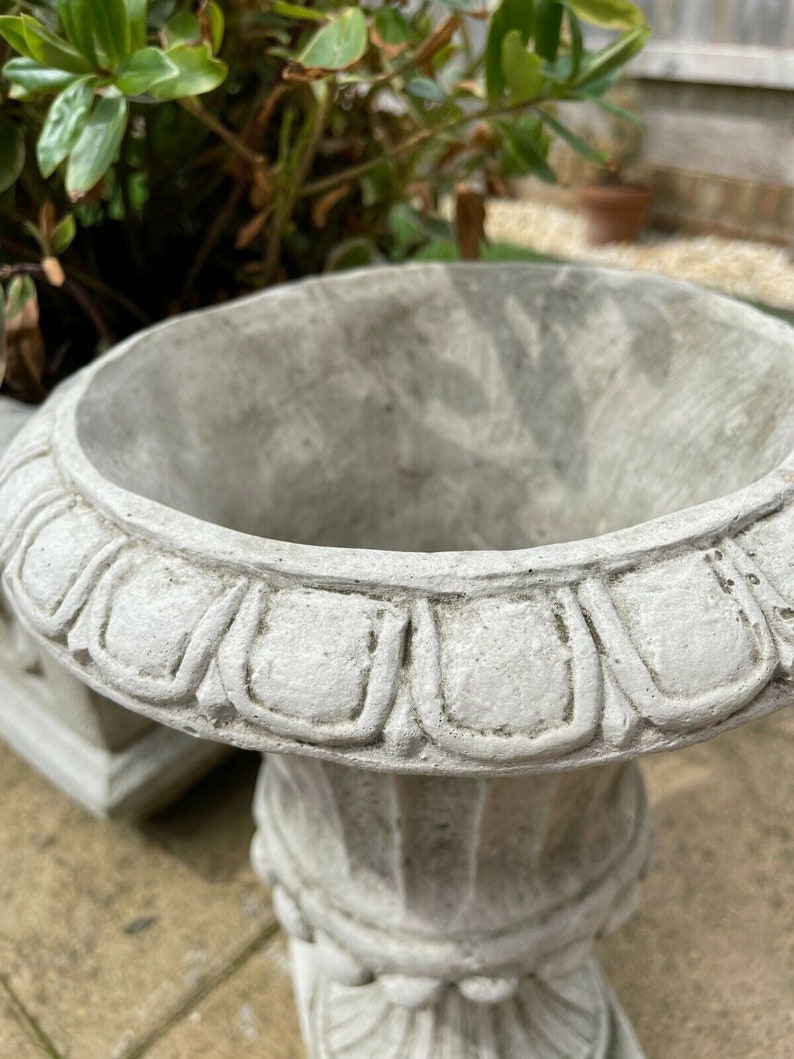 Fluted Stone Urn Garden Statue Outdoor Ancient Classical - Etsy