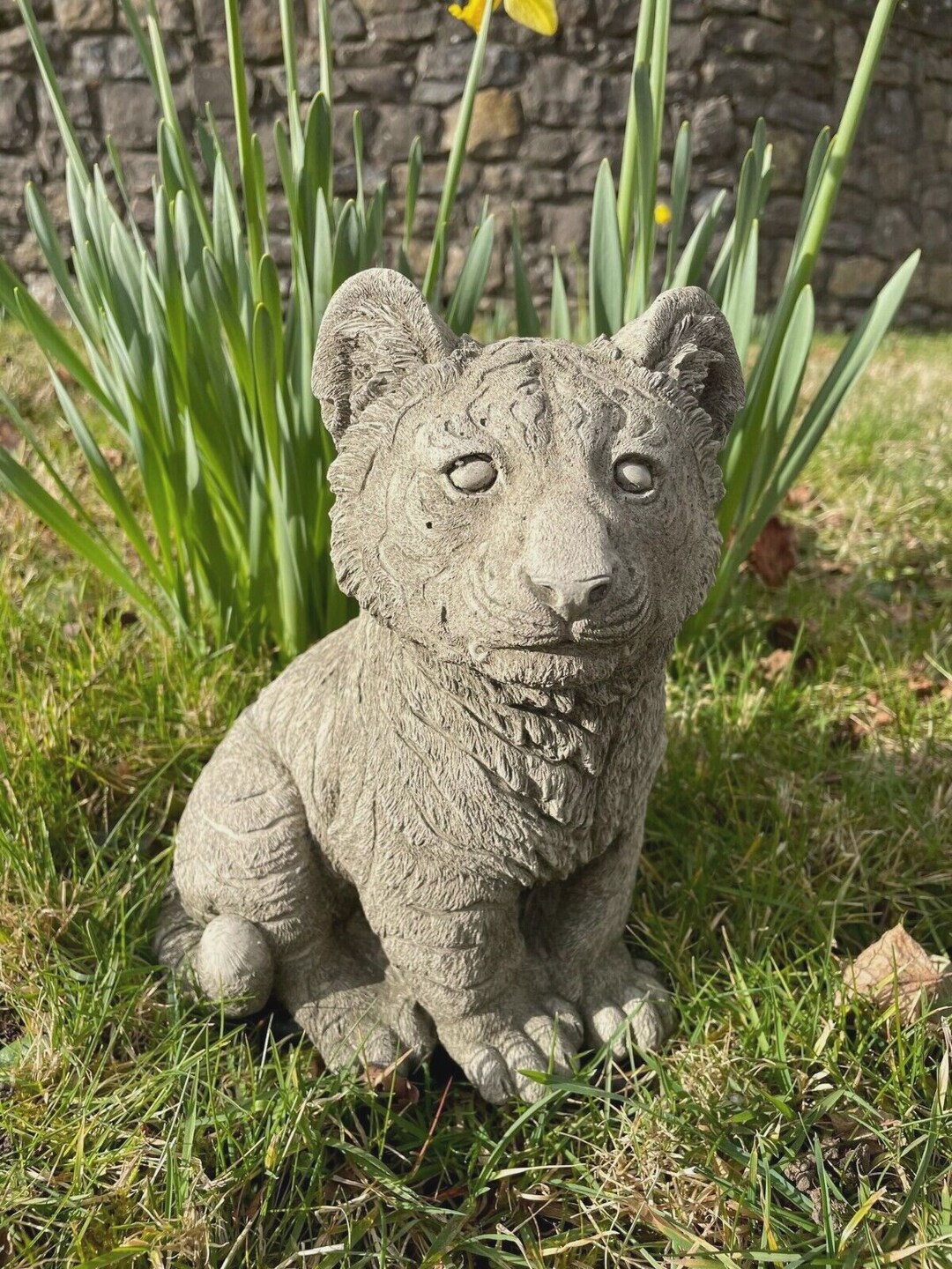 Tiger Cub Stone Statue | Bengal Animal India Tigress Outdoor Garden ...