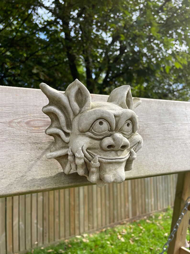 Bony Gremlin B Stone Statue Wall Hanging Gargoyle Mythical - Etsy