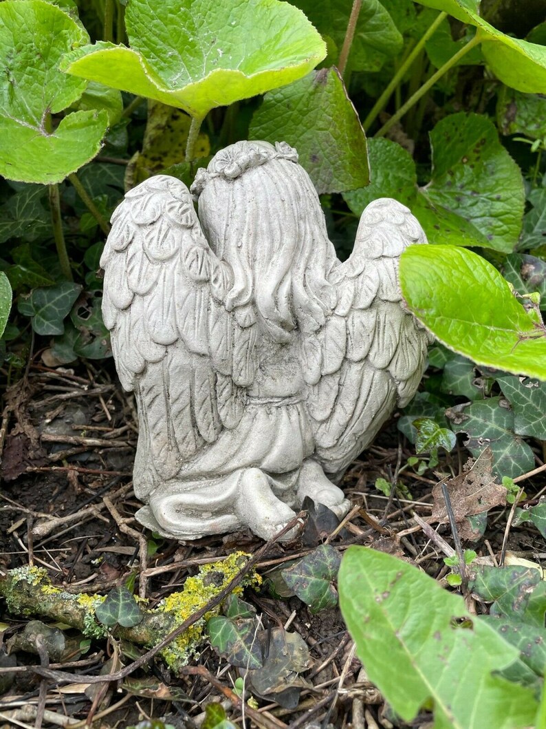 Divine Angel Stone Garden Statue Reconstituted Outdoor - Etsy