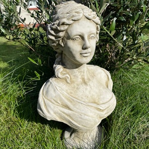 French Maid Bust Statue Reconstituted Stone Classic Outdoor Women Girl ...
