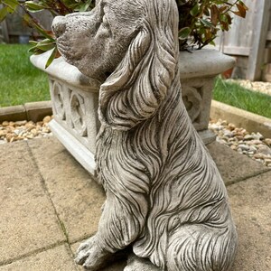 Spaniel Stone Statue | Animal Puppy Dog Outdoor Garden Sculpture Figure ...