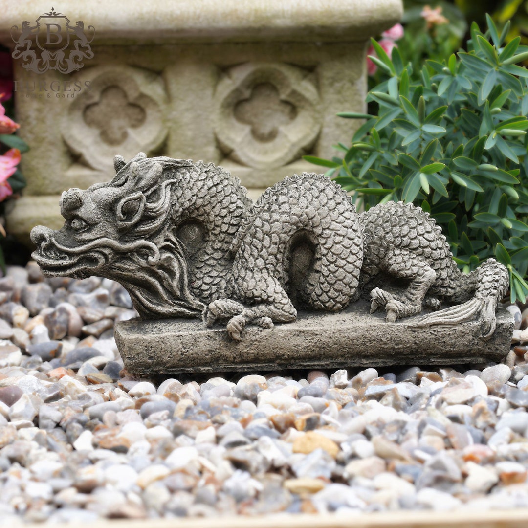 Feng Shui Dragon Stone Statue | Oriental Chinese Asian Dragons Outdoor ...