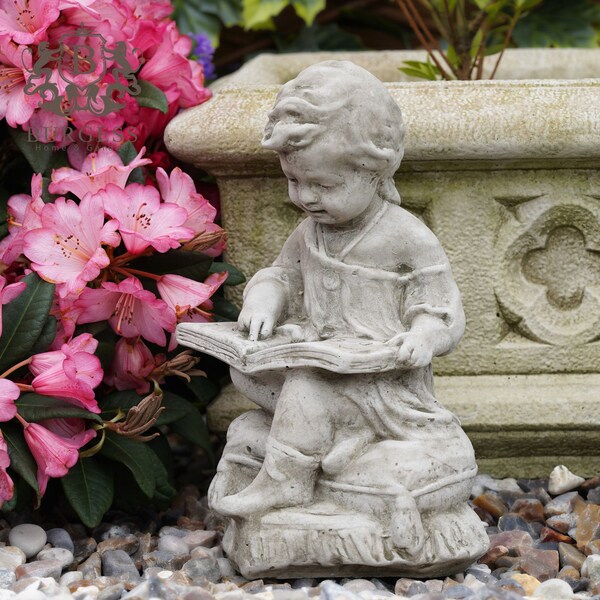 Stone Boy Garden Ornament - Etsy UK