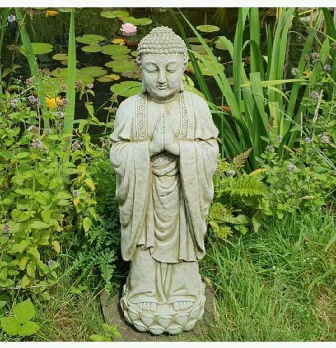 Zen Buddha Stone Statue |oriental Monk Outdoor Decoration Garden ...