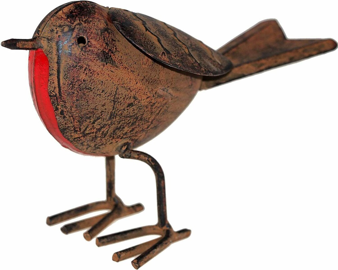 Robin Redbreast Tin Metal Plate Garden Bird Animal Statue - Etsy