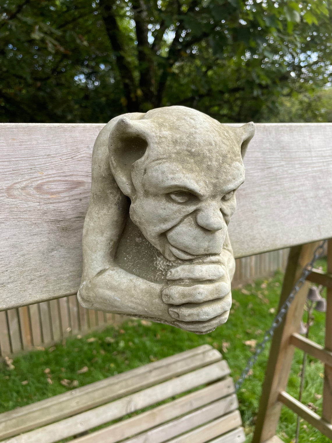 Hanging Gargoyle Stone Statue |gremlin Sprite Outdoor Decoration Garden ...