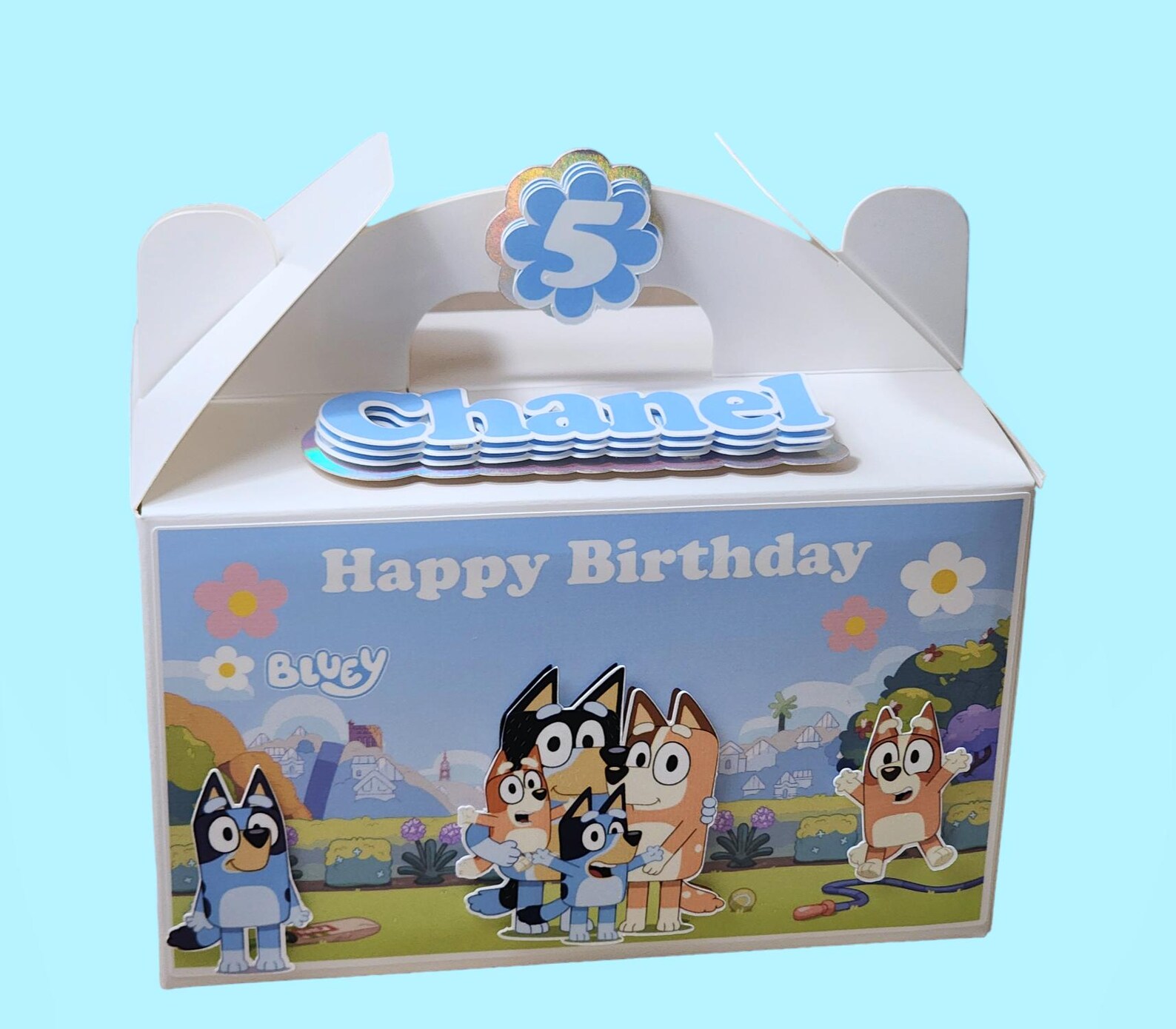 6 Set of BLUEY Gable Treat Boxes/ Party Favor/bluey Boxes 6 Boxes/set ...