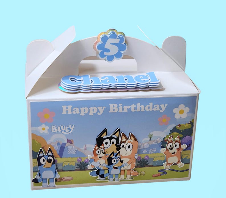 6 Set of BLUEY Gable Treat Boxes/ Party Favor/bluey Boxes 6 Boxes/set ...