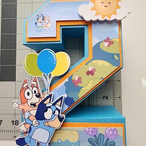 3D NUMBER BLUEY INSPIRED Birthday Party Decorations - Etsy