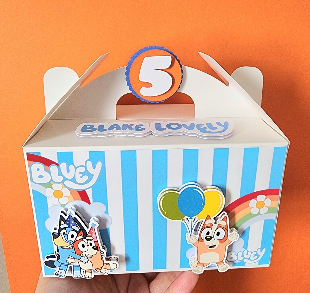 6 Set of BLUEY Gable Treat Boxes/ Party Favor/bluey Boxes 6 Boxes/set ...