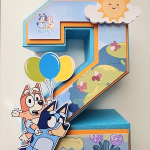 3D NUMBER BLUEY INSPIRED Birthday Party Decorations - Etsy
