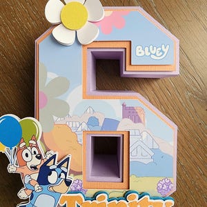 3D NUMBER BLUEY INSPIRED Birthday Party Decorations7 Inches Height - Etsy