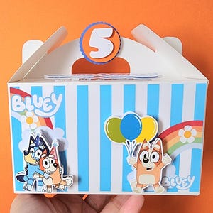 6 Set of BLUEY Gable Treat Boxes/ Party Favor/bluey Boxes 6 Boxes/set ...