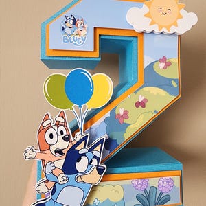 3D NUMBER BLUEY INSPIRED Birthday Party Decorations - Etsy