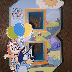 3D NUMBER BLUEY INSPIRED Birthday Party Decorations - Etsy
