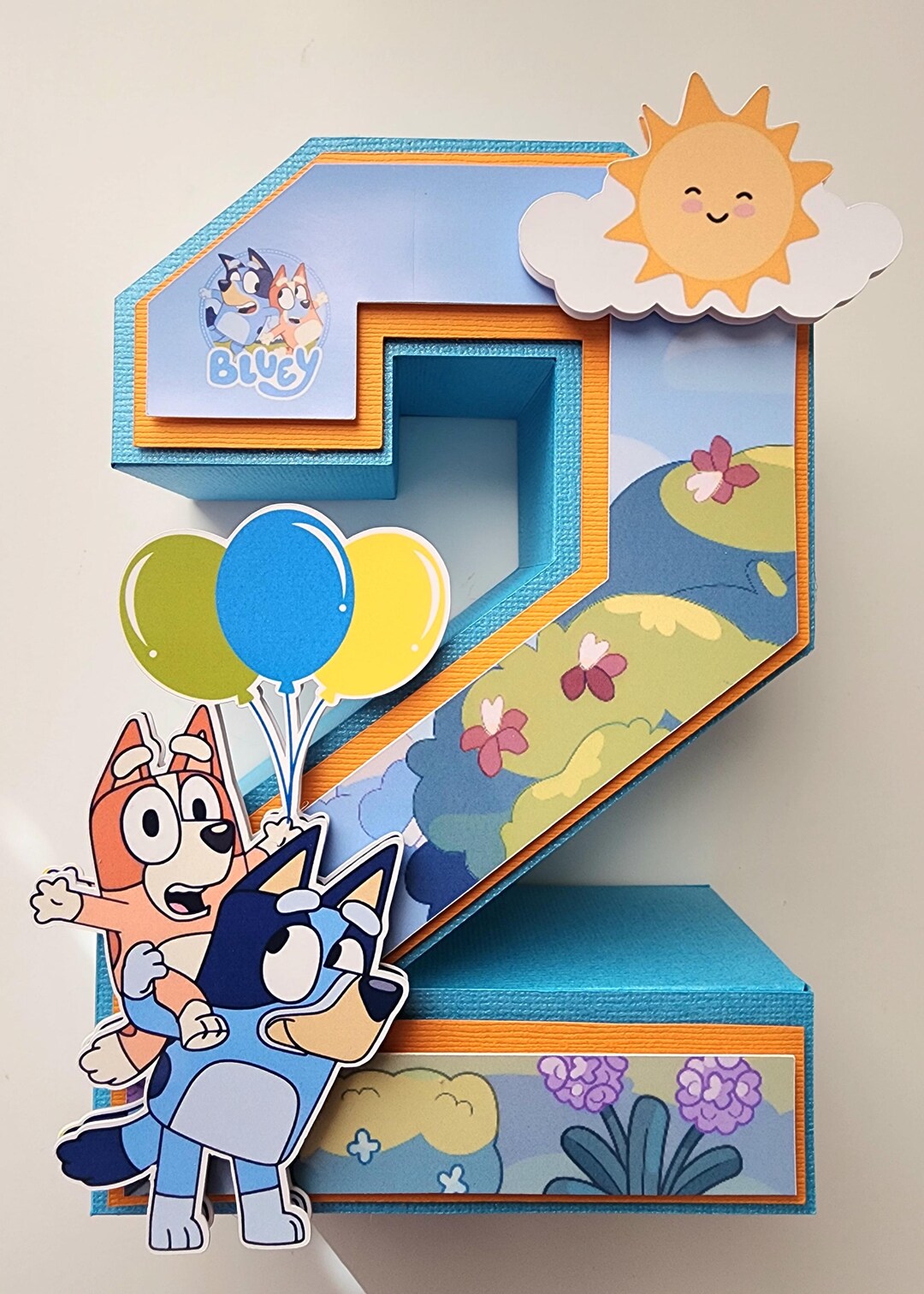 3D NUMBER BLUEY INSPIRED Birthday Party Decorations - Etsy