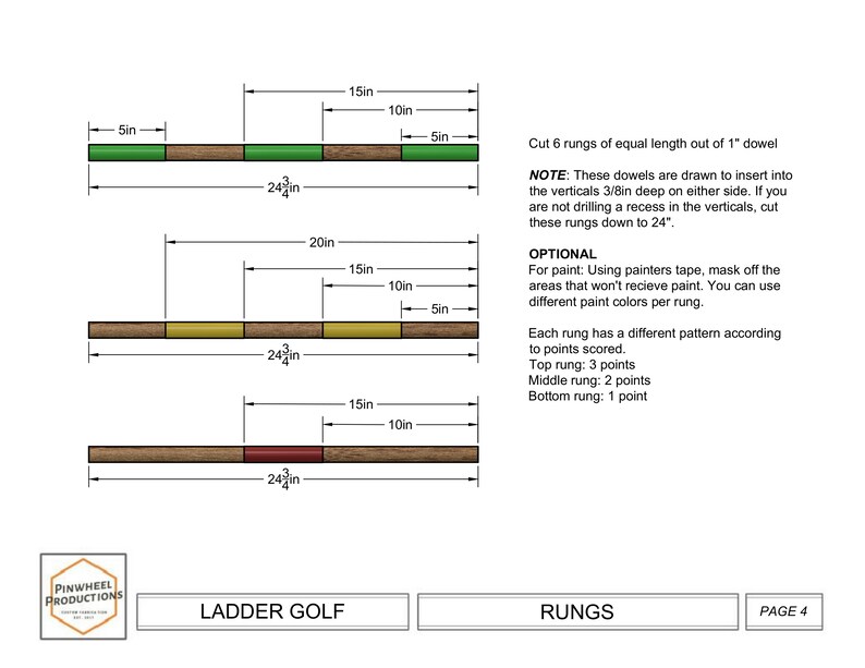 DIY Wood Ladder Golf Build Plans PDF Plans - Etsy