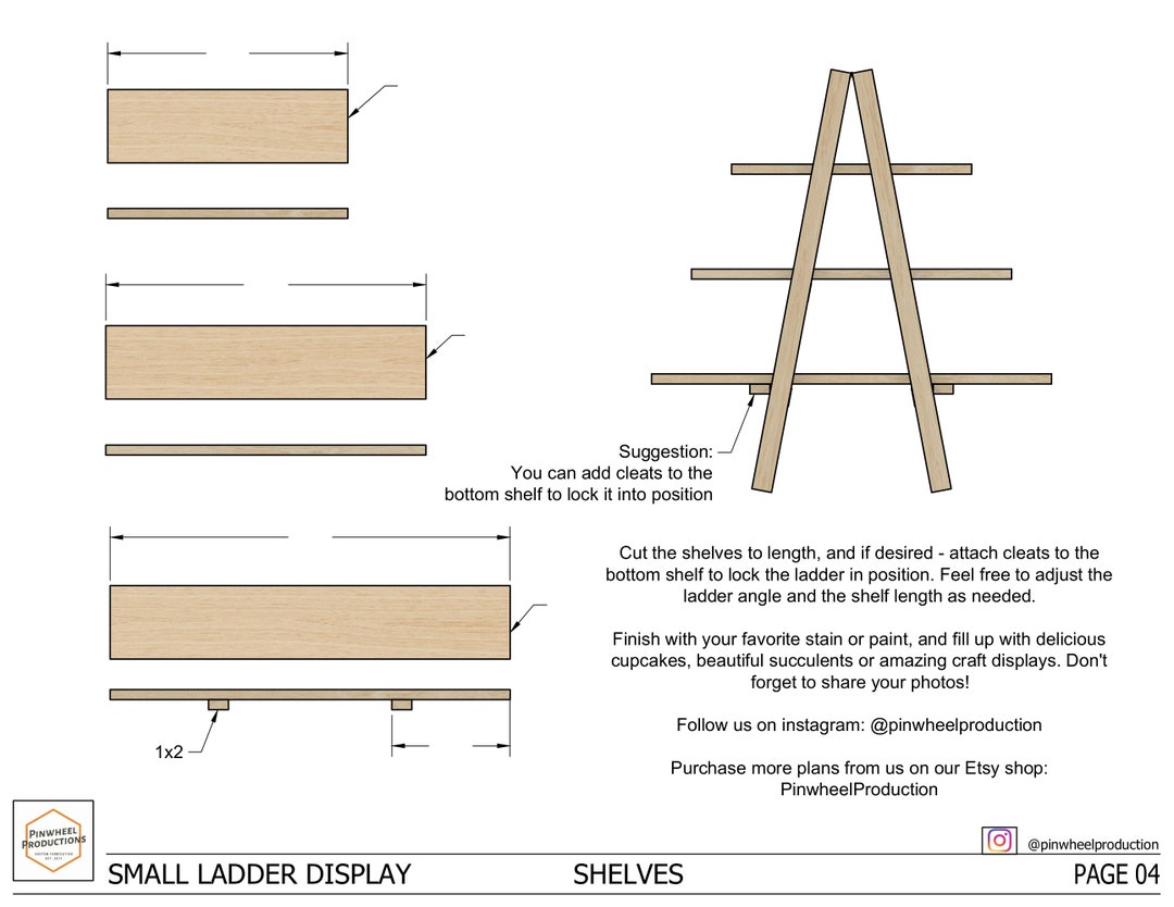 DIY Wood Small Ladder Display Stand Build Plans - Wedding Cupcakes ...