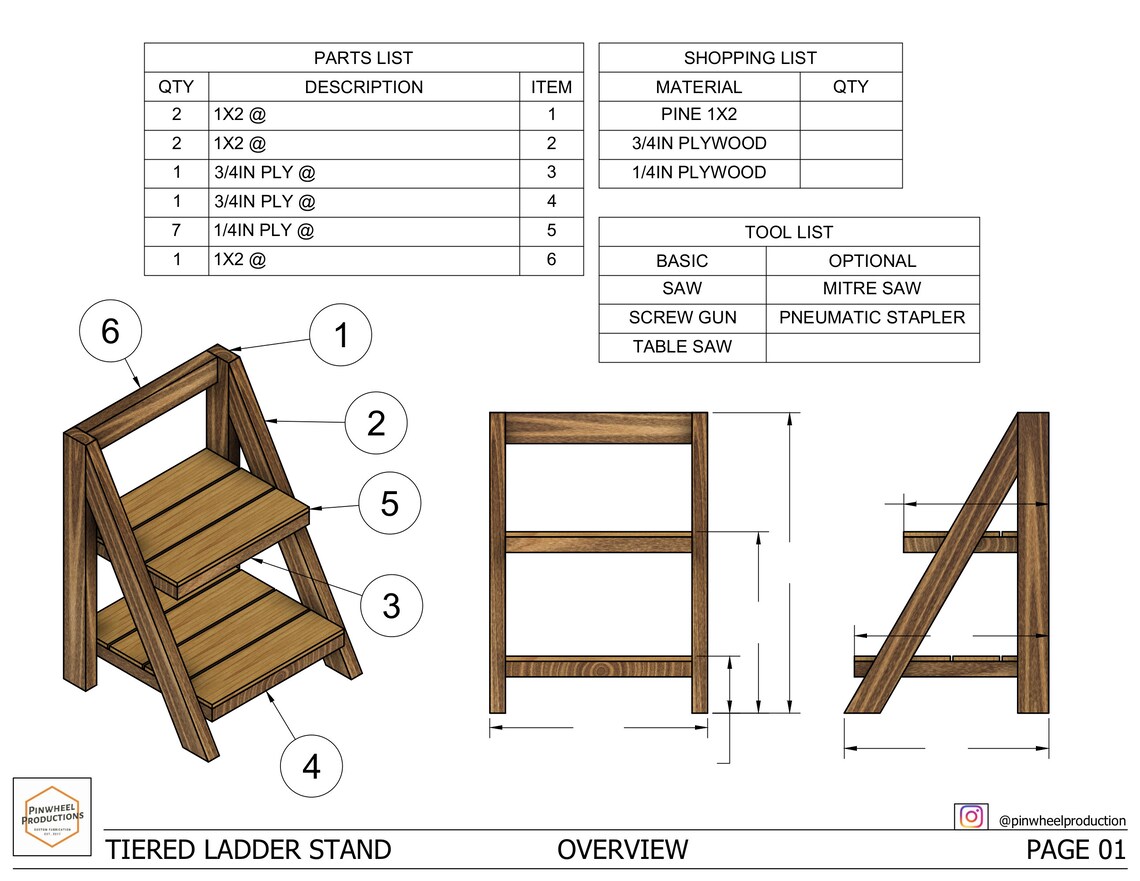 DIY Tiered Ladder Display PDF Build Plans Craft Fair - Etsy
