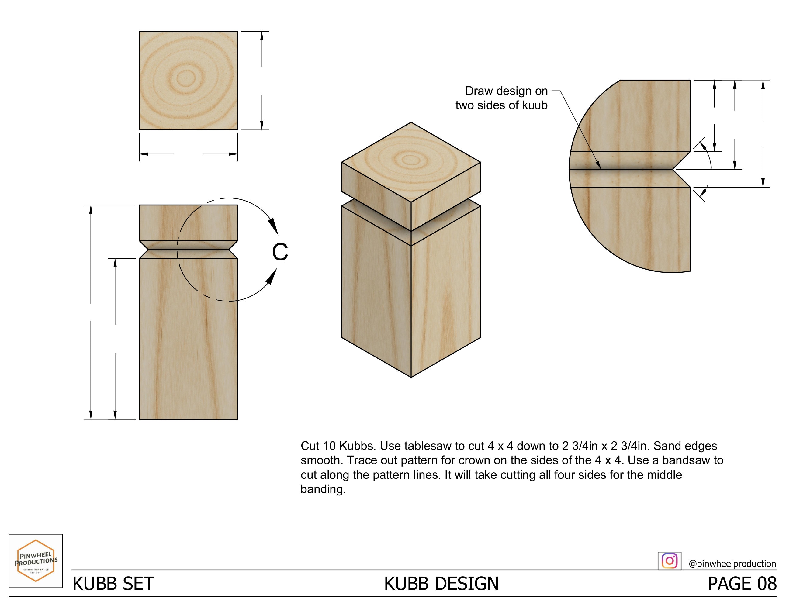DIY Kubb Set With King Variations Build Plans PDF Plans | Etsy