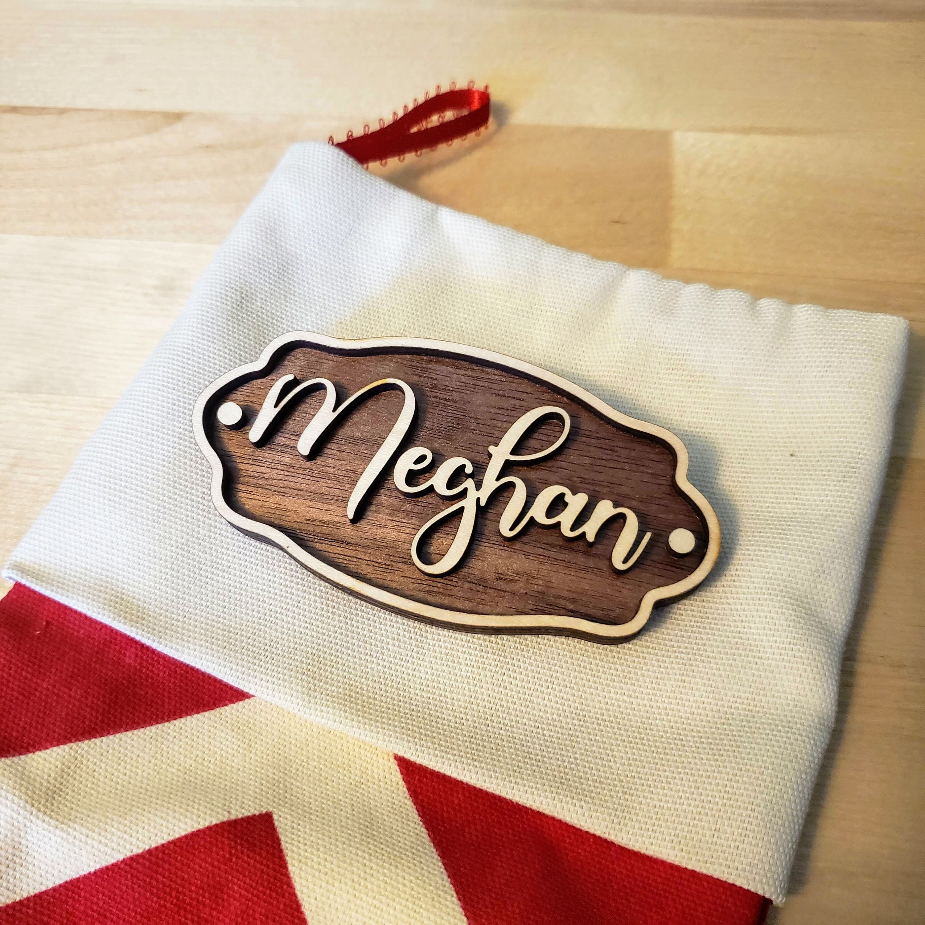 Personalized Stocking Tags - Pins - Custom Names - Etsy