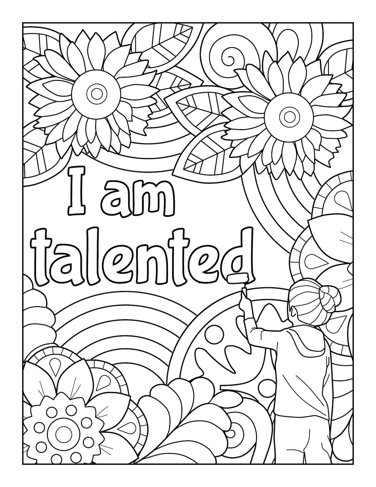 Kids I AM positive affirmation colouring sheets | Etsy Kids I AM positive affirmation colouring sheets | Etsy