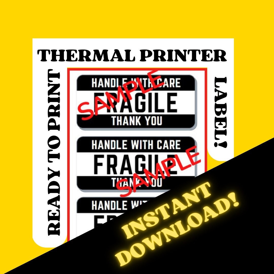4x6 pdf Fragile Label Ready To Print Label For Thermal Printers For All ...