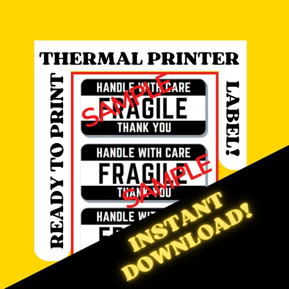 4x6 Pdf Fragile Label Ready To Print Label For Thermal Printers For All