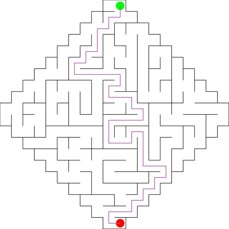 50 Maze Puzzles Book Diamond Mazes Puzzle KDP Template 8.5x11" KDP ...